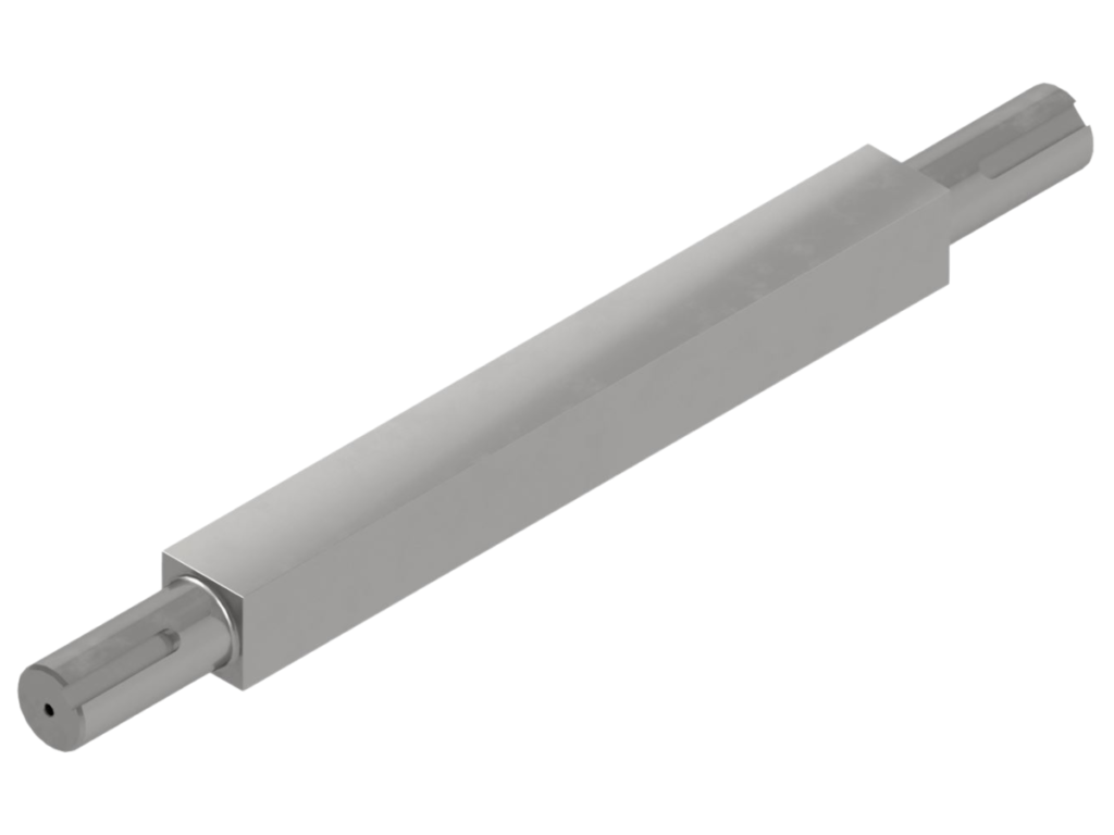 Drive Shaft, 42" Dual Belt, 56" Long, 2-1/2" Square with Ends Finished ...